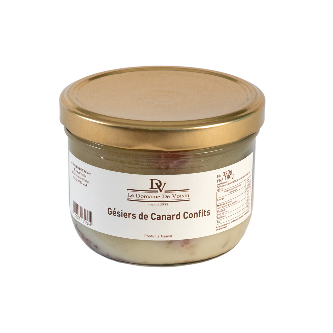 Gésiers de canard confits – 320 g - Le Domaine de Voisin